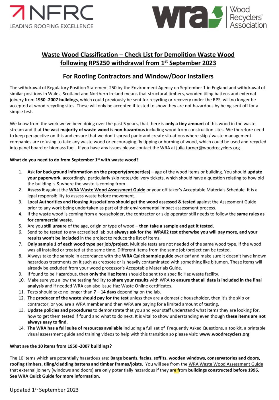 Waste Wood Classification Toolkit - Wood Recyclers Association