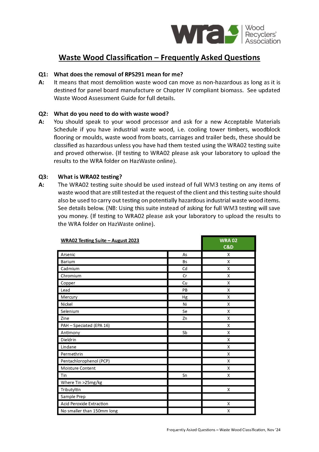 Waste Wood Classification Toolkit - Wood Recyclers Association